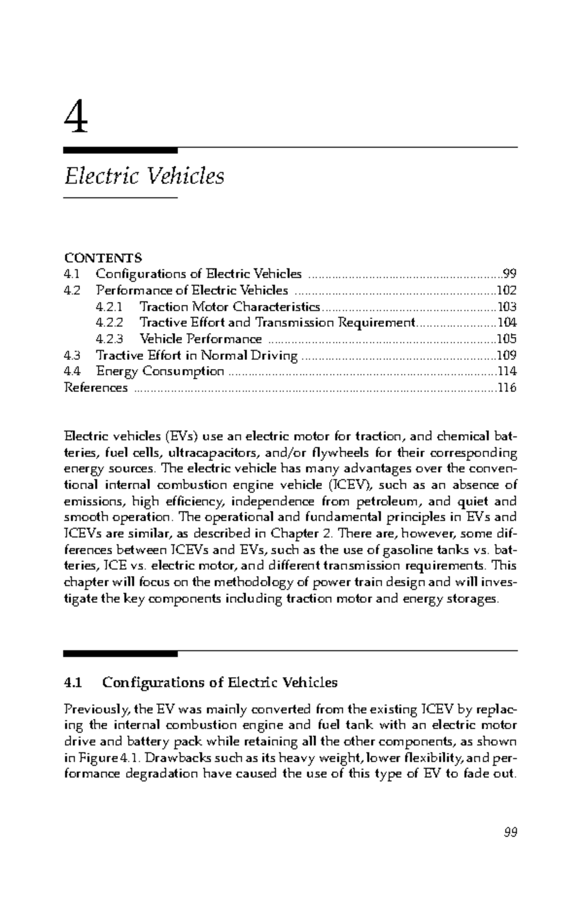 EV 1 UNIT - 4 Electric Vehicles CONTENTS 4 Configurations of Electric ...