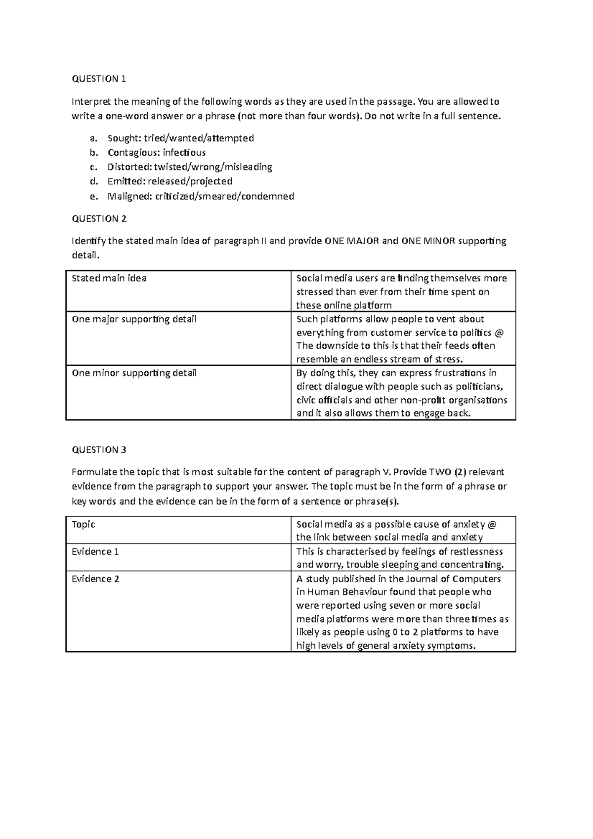 Answer - Interpret the meaning of the following words as they are used ...