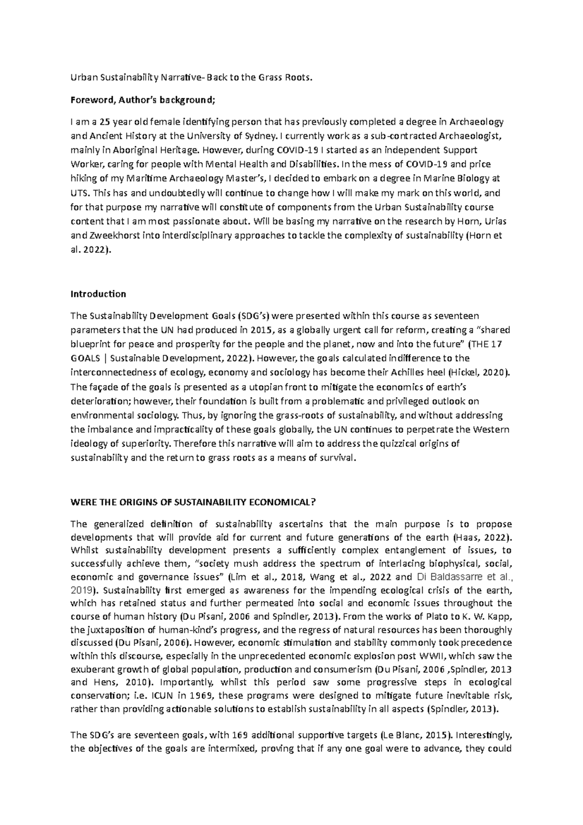 Urban sustainability narrative final - Urban Sustainability Narrative ...