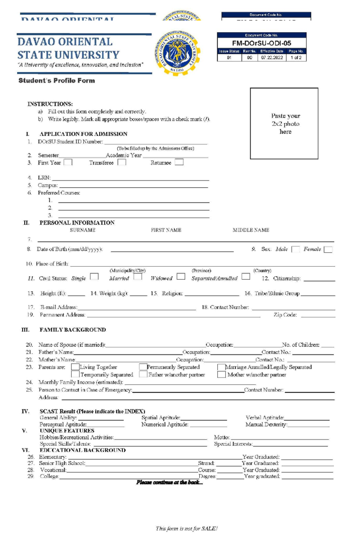 Student-Pofile-Form - post harvest bat - Field Study 6 - Studocu