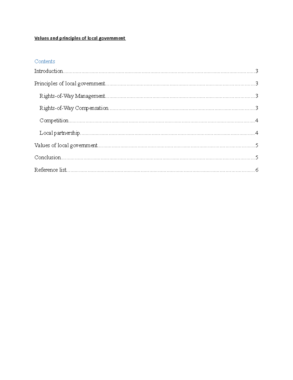 Introduction - Values and principles of local government - Values and ...