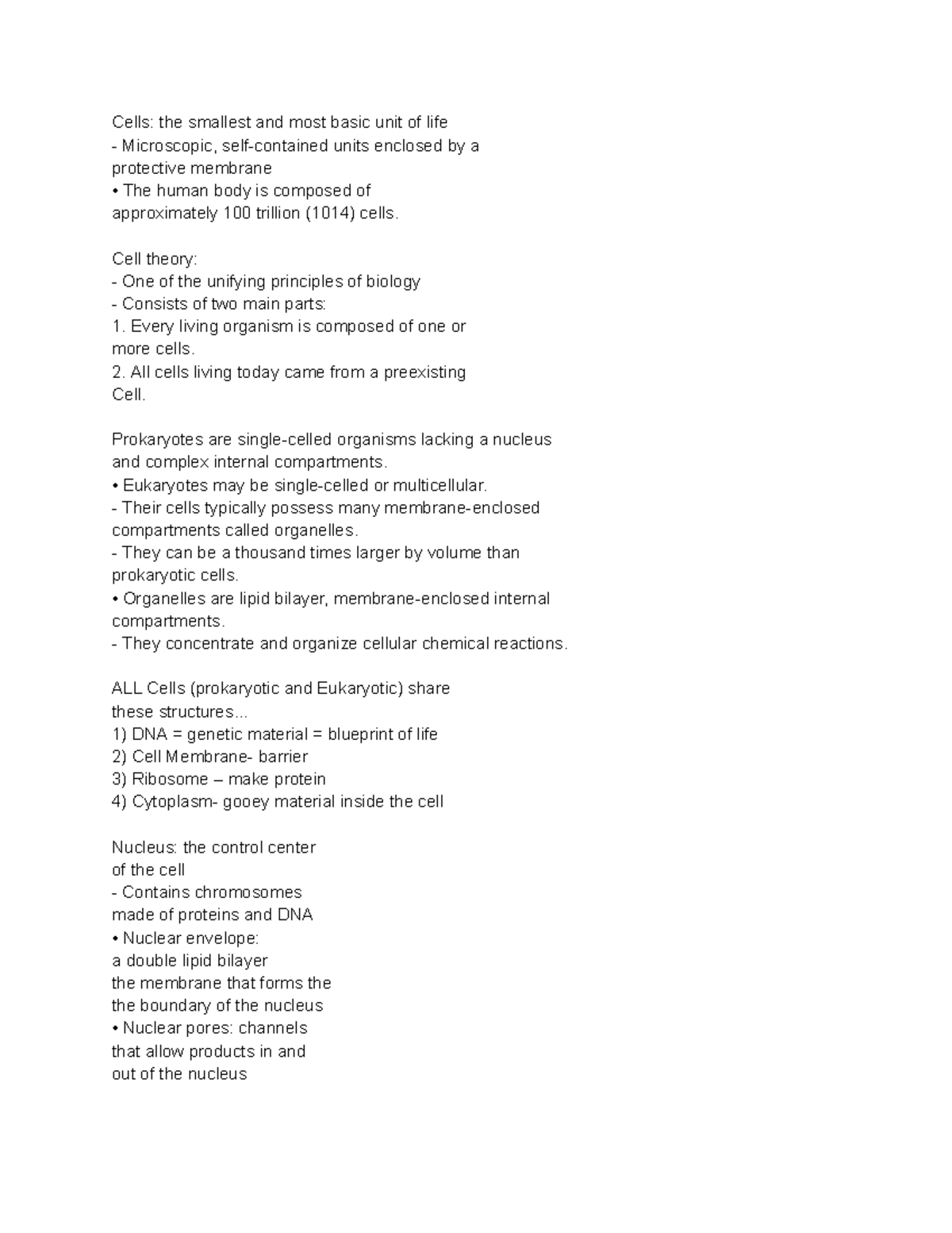 Cells: The Basic Unit of Life - Studocu