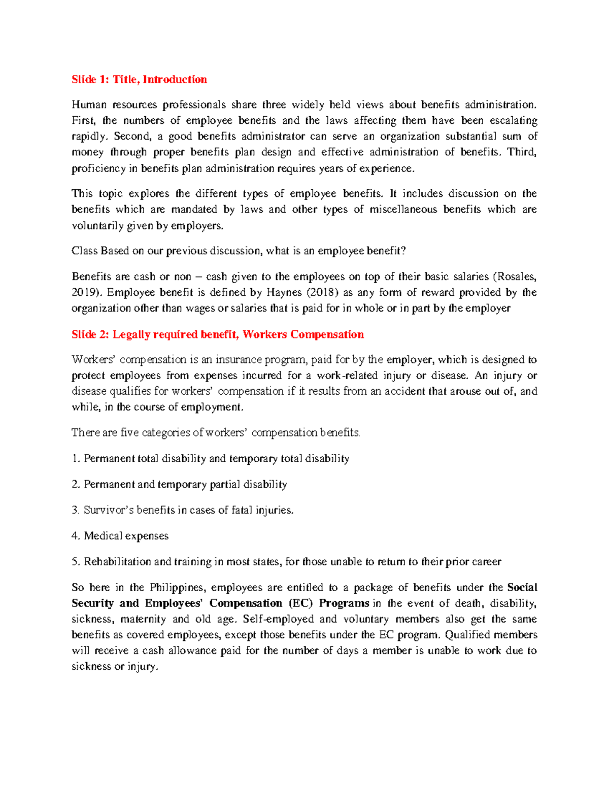 Benefit Options Spill - Compensation Administration - Slide 1: Title ...