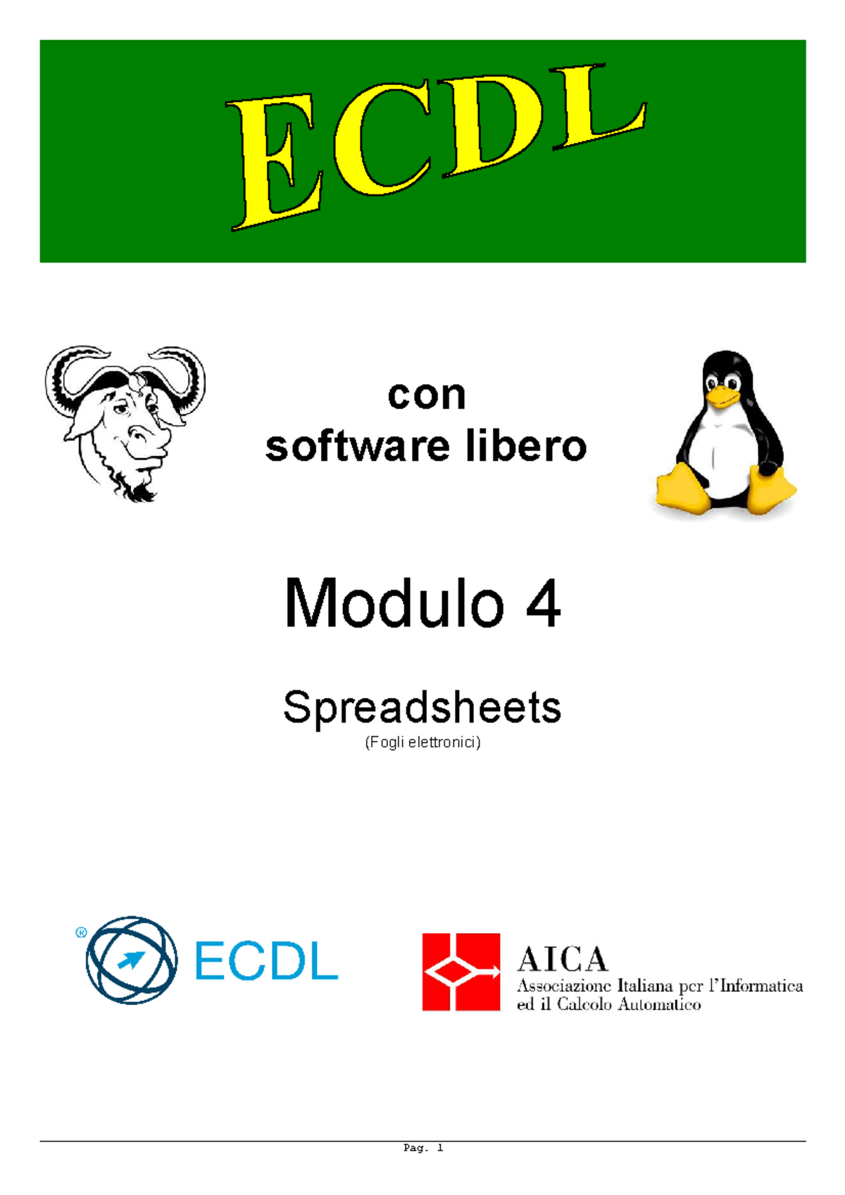Open Source - Spreadsheet - con software libero Modulo 4 Spreadsheets ...