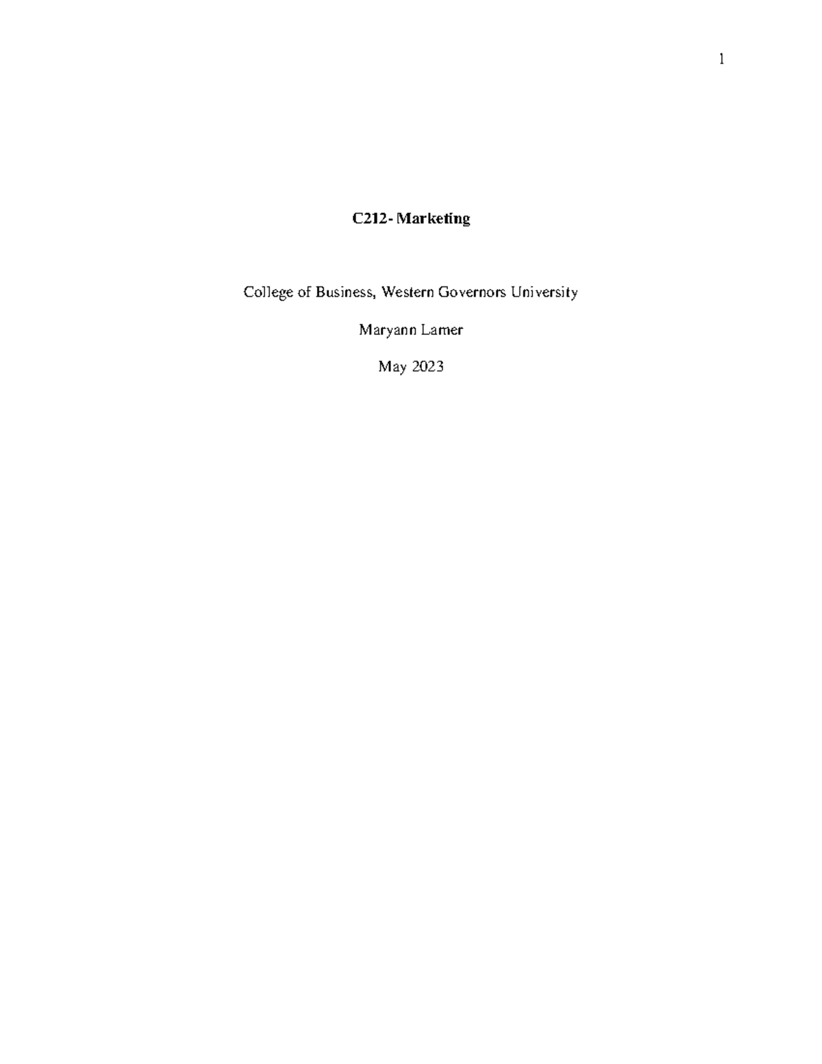 C212 Marketing- Task 1 - Task 1- essay. Passed on 1st attempt - C212 ...