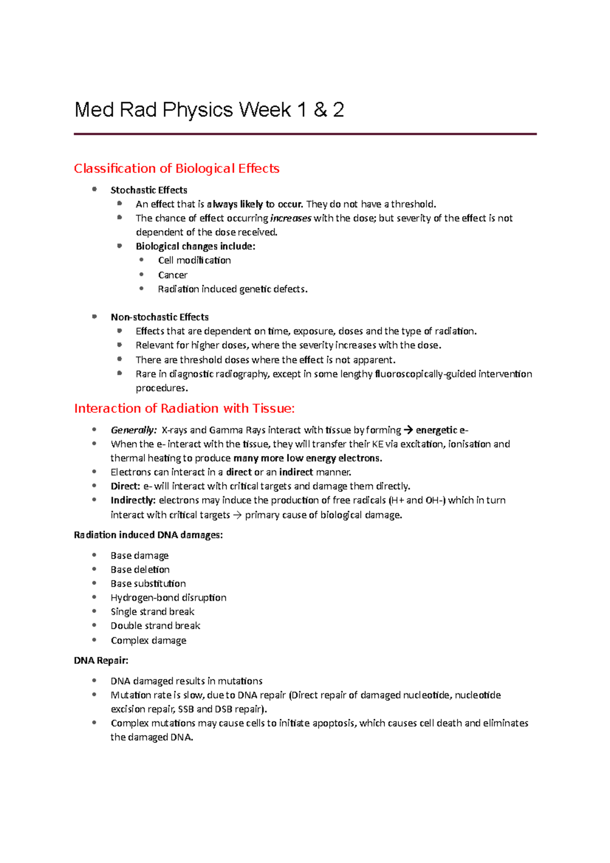 Med Rad Physics Week 1 and 2 - Med Rad Physics Week 1 & 2 ...