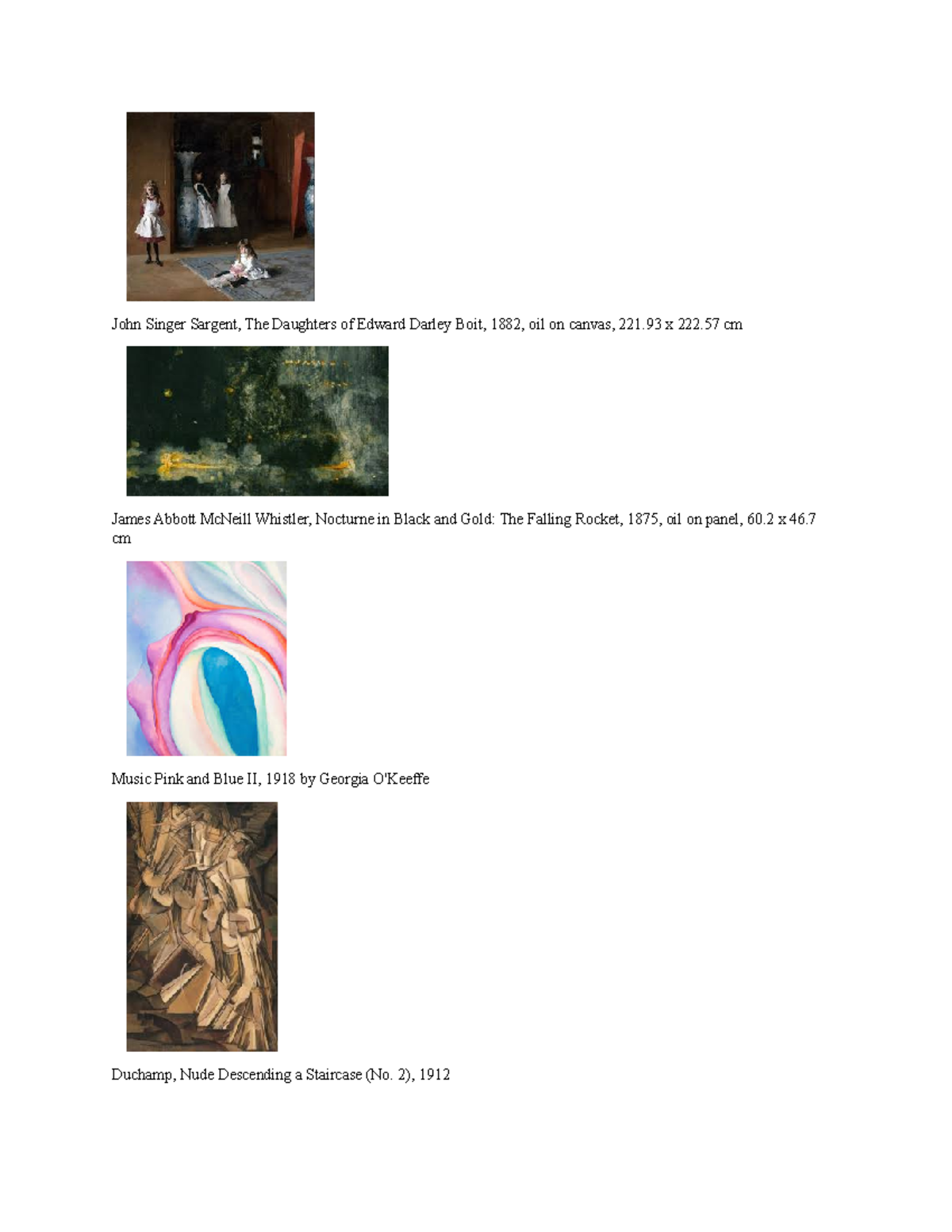 Arthist 261 001 Final Exam Study Guide - John Singer Sargent, The ...