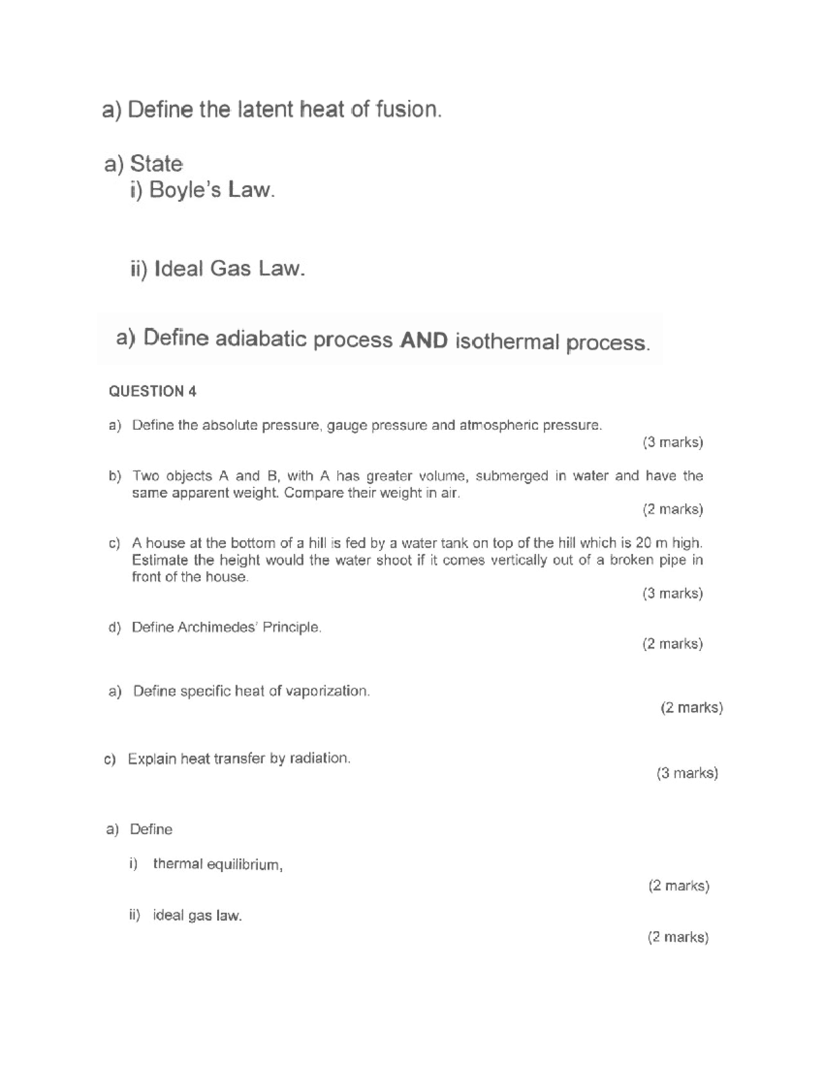 Contoh soalan exam phy210 - Mechanics and Thermal Physics - Studocu