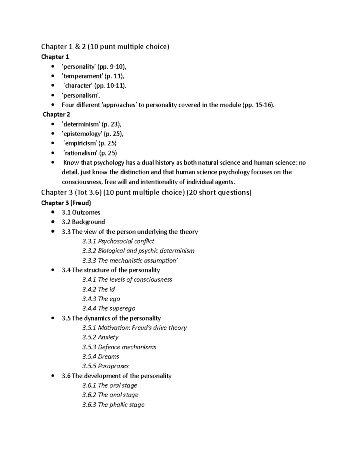 Chapter 5 psychology - Chapter 1 2 (10 punt multiple choice) Chapter 1 ...