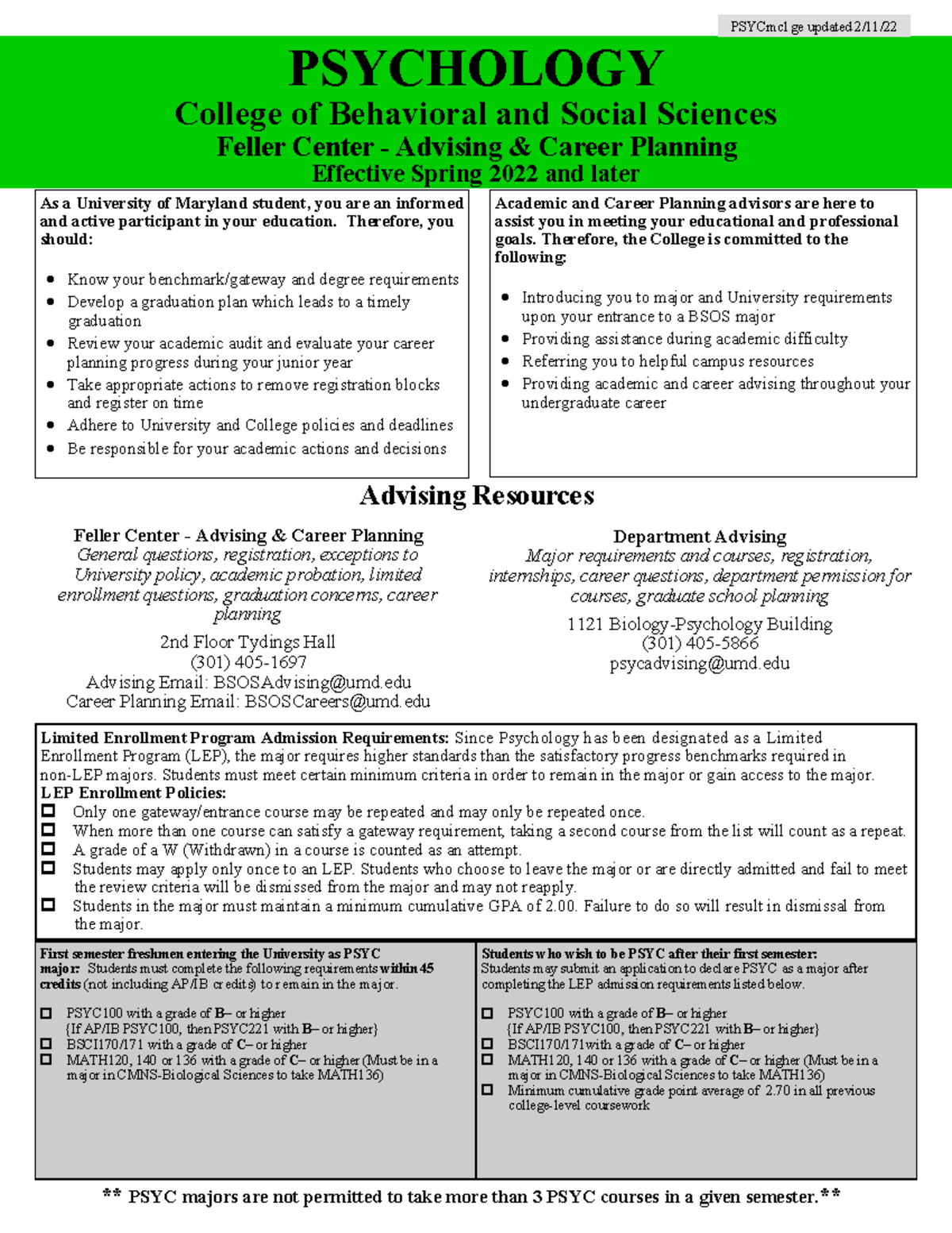 4 Year Plan- Psych - PSYCHOLOGY College of Behavioral and Social ...
