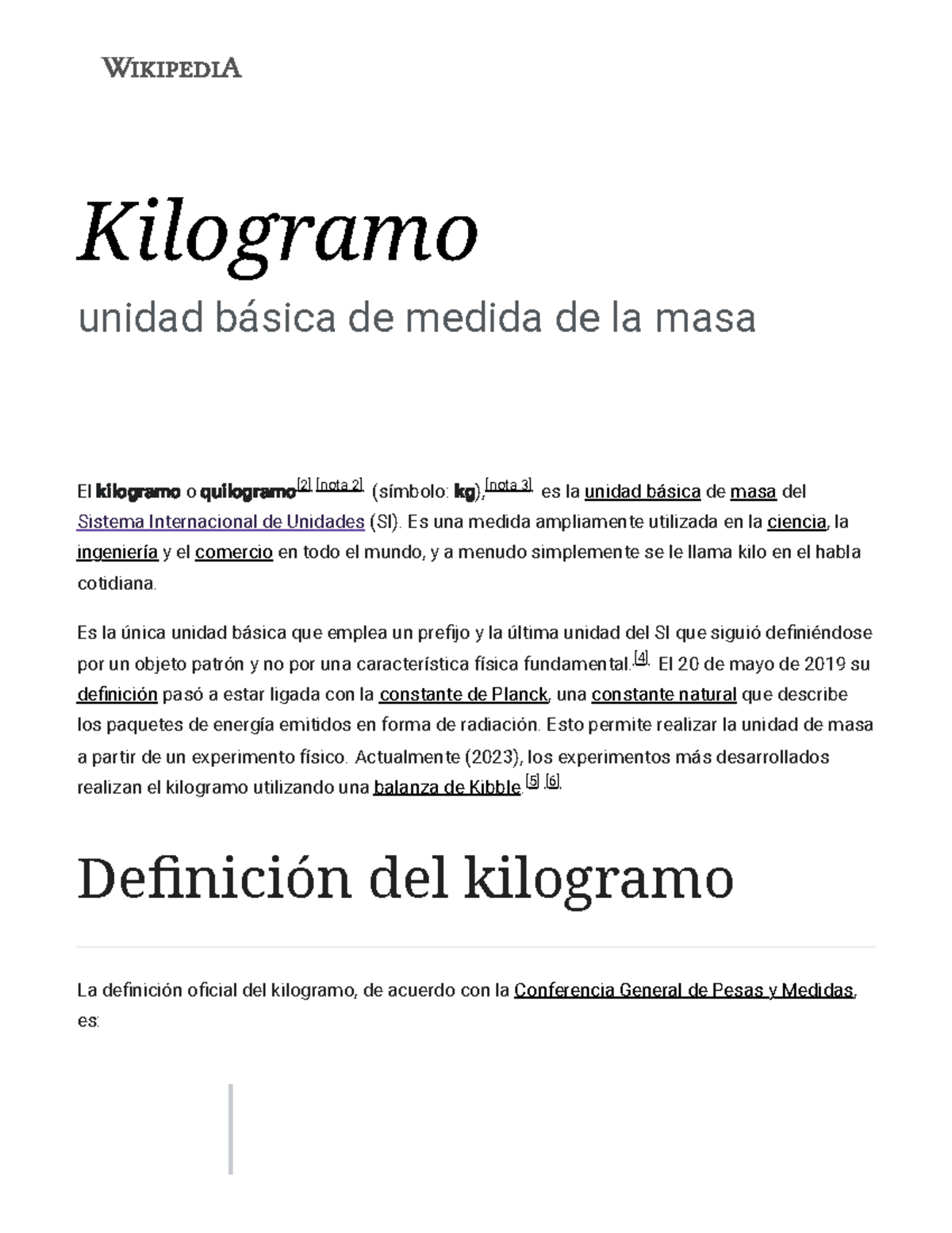 Kilogramo - Wikipedia, la enciclopedia libre - Kilogramo unidad básica ...