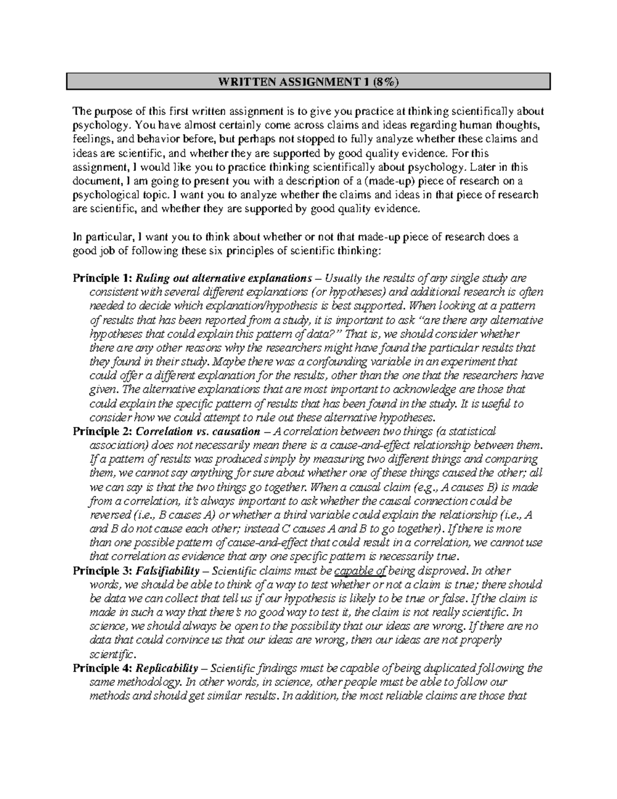 CPSY102 Assignment 1 Fall2022 - WRITTEN ASSIGNMENT 1 (8%) The purpose of this first written ...