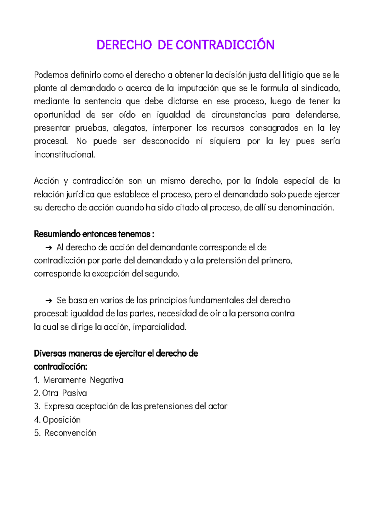Excepciones D. de Contradiccion - DERECHO DE CONTRADICCIÓN Podemos ...
