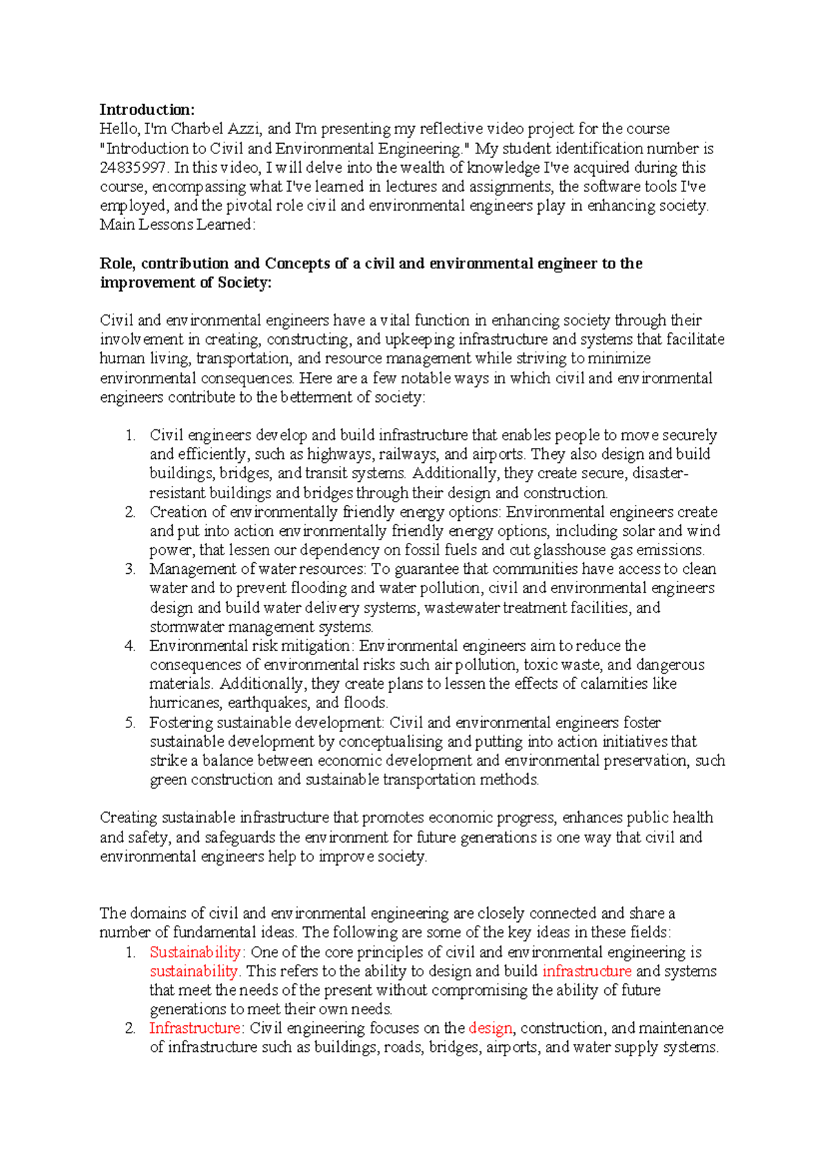 Intro to civil assignment 3 transcript - Introduction: Hello, I'm ...