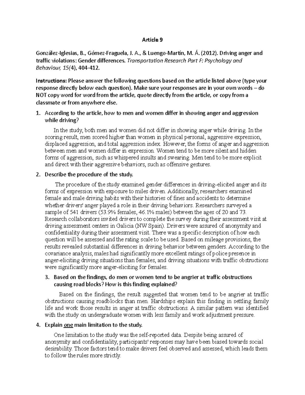 Article 9 - Answers- Abishana Parameswaran (100783849) - Article 9 ...