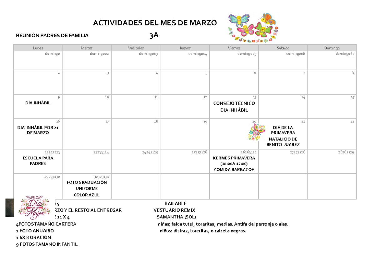 Actividades DEL MES DE Marzo - ACTIVIDADES DEL MES DE MARZO REUNIÓN ...