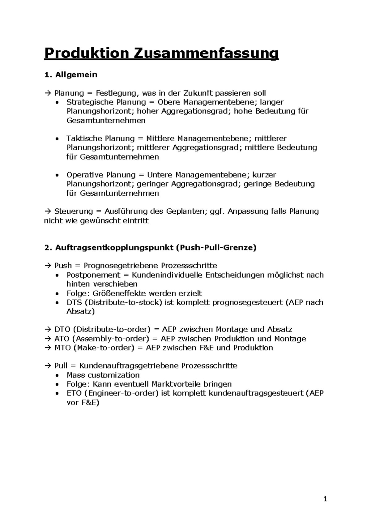 Produktion Zusammenfassung 2. Semester - Warning: TT: undefined function: 32 Produktion - Studocu
