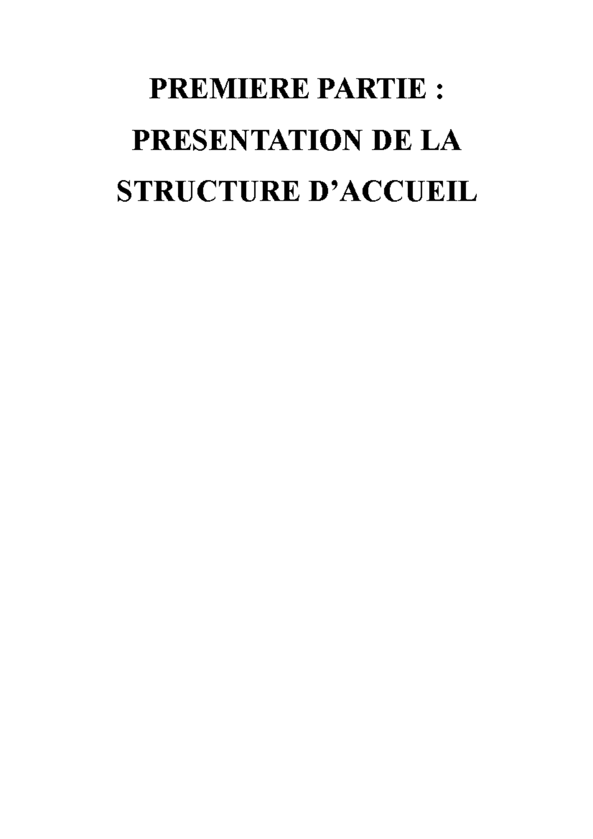 Rapport de stage Ian - PREMIERE PARTIE : PRESENTATION DE LA STRUCTURE D ...