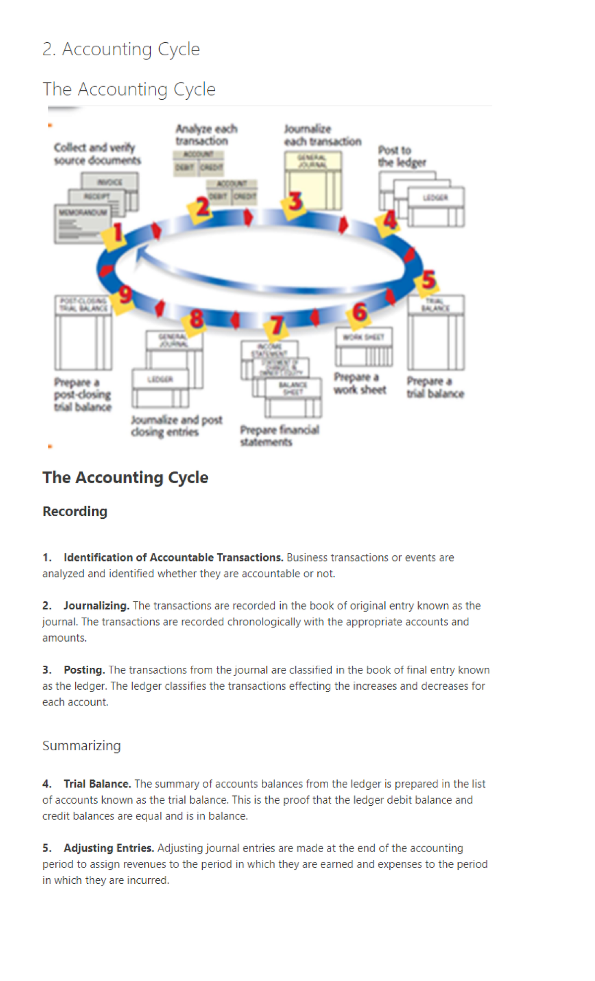 Chapter 2 Accounting Cycle - BS accountancy - Studocu