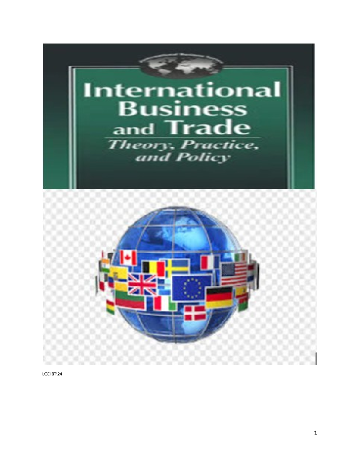 International- Business- Trade - LCC IBT’ I. Scope Of International ...