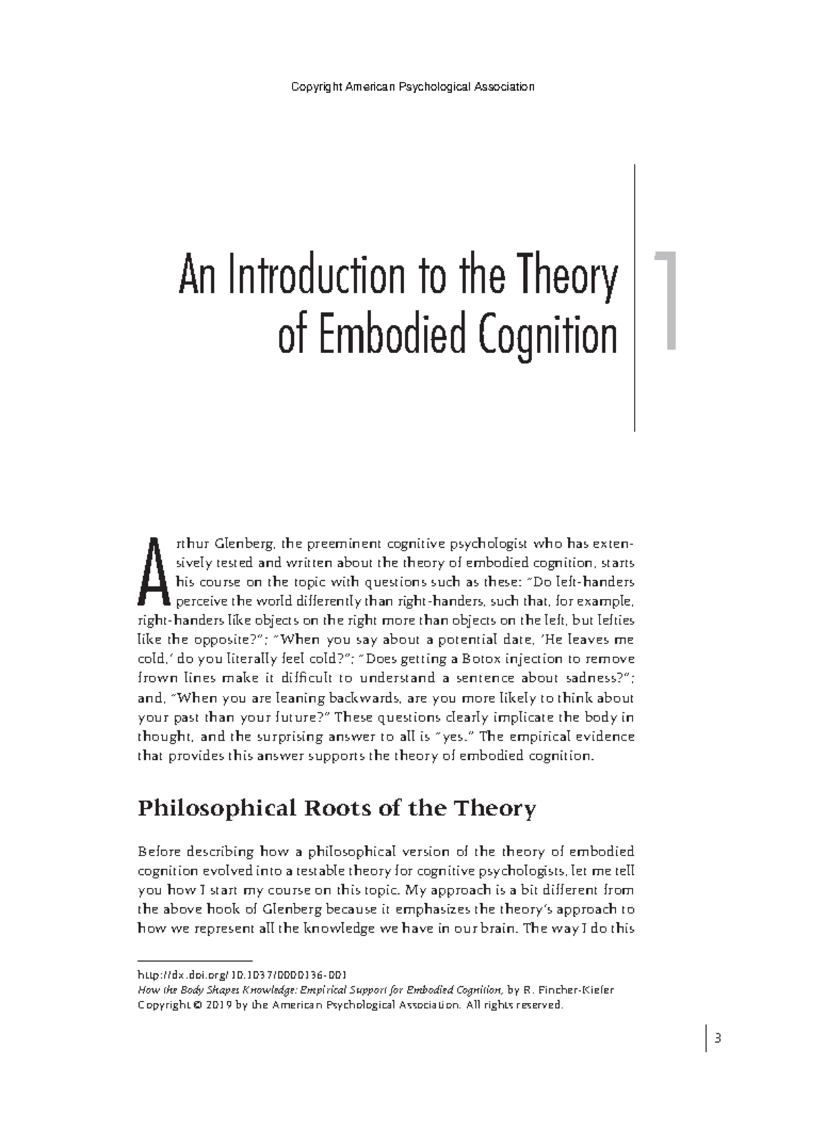 How the body shape one's mind and something - 3 1 An Introduction to ...