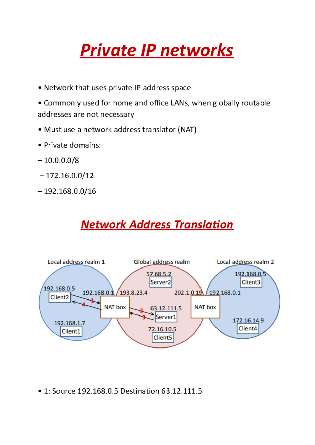 Private IP networks - Private IP networks Network that uses private IP ...