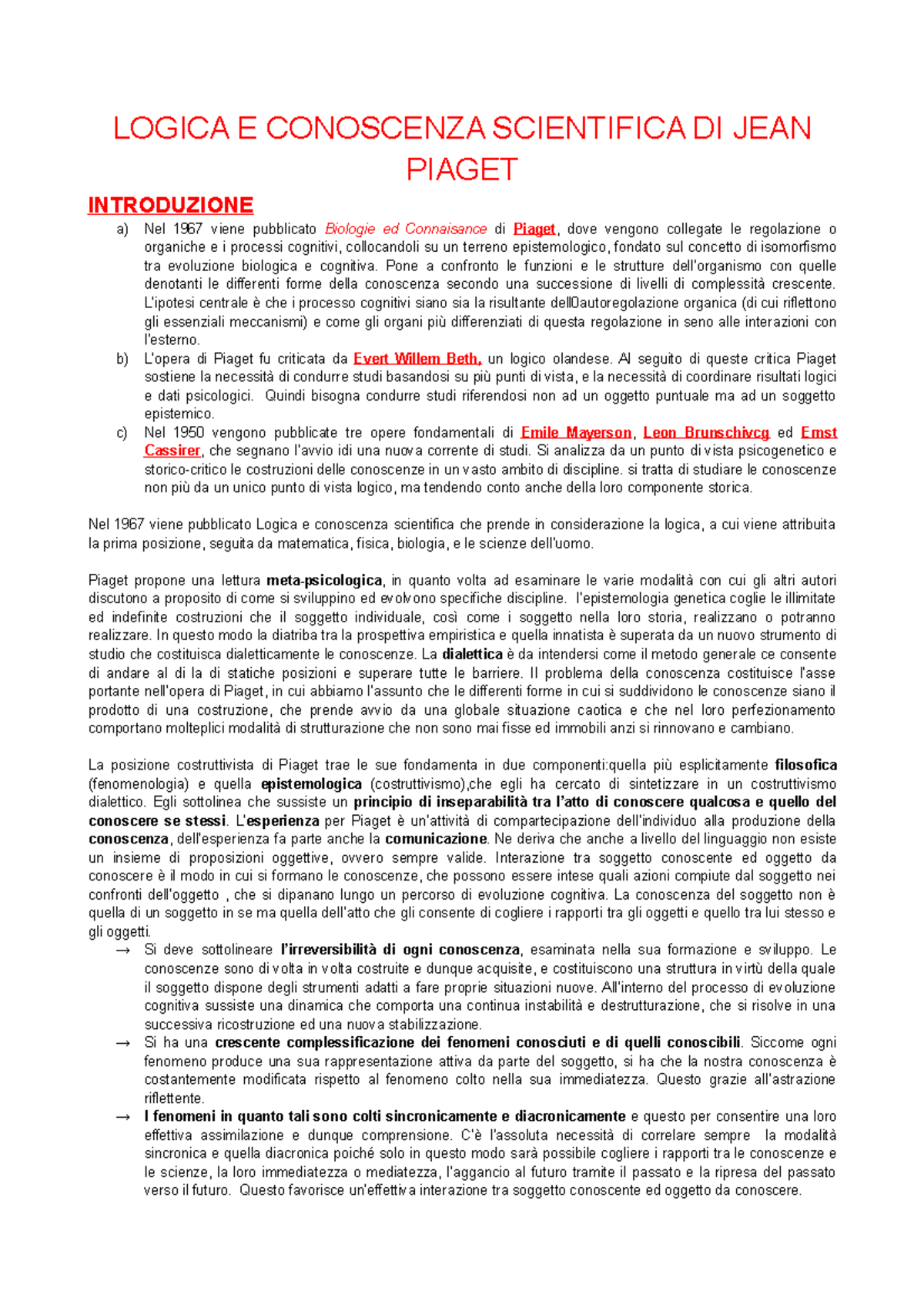 Logica e conoscenza scientifica di jean piaget - LOGICA E CONOSCENZA ...