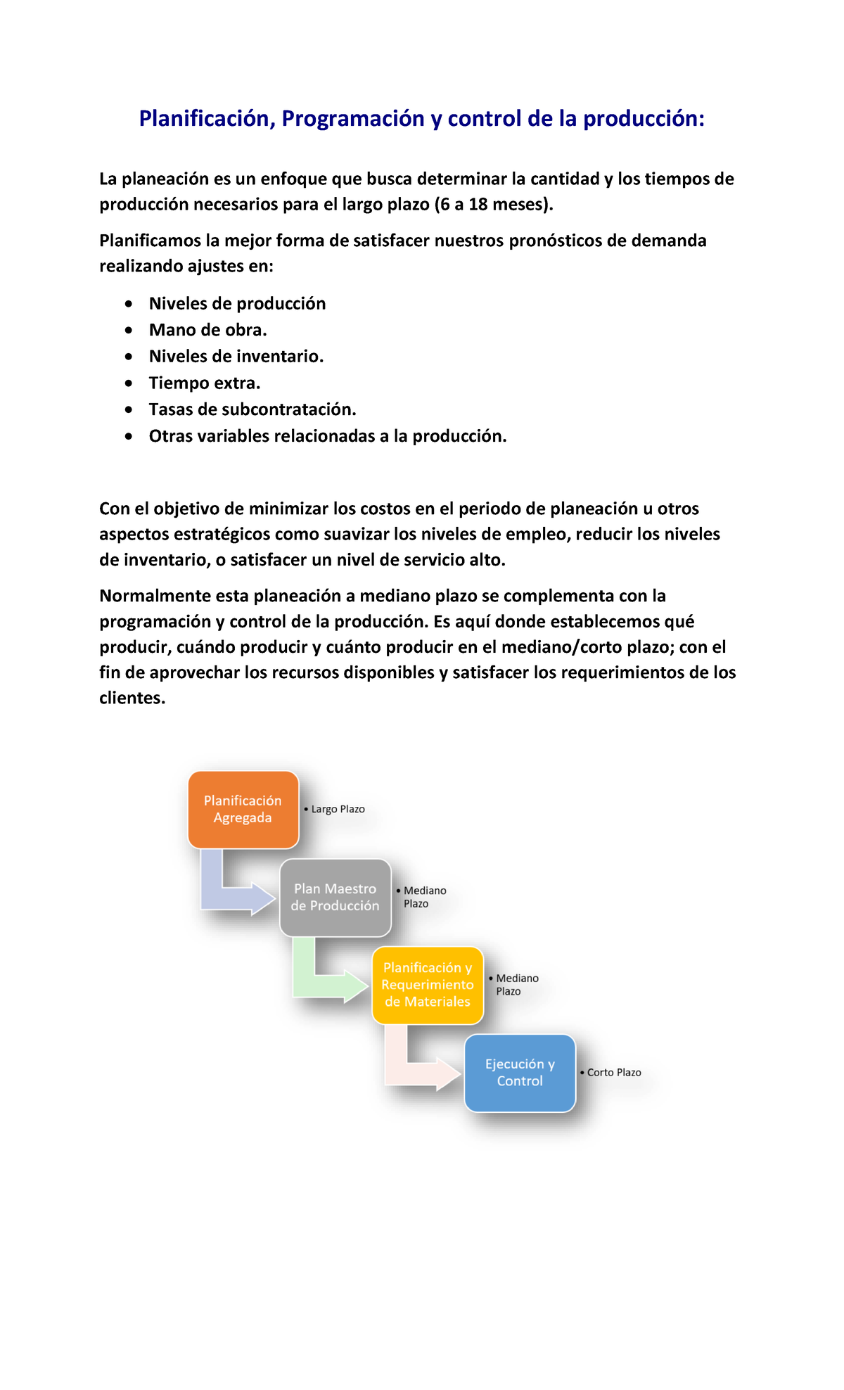 Documento 3 - Tema importante - Planificación, Programación y control ...