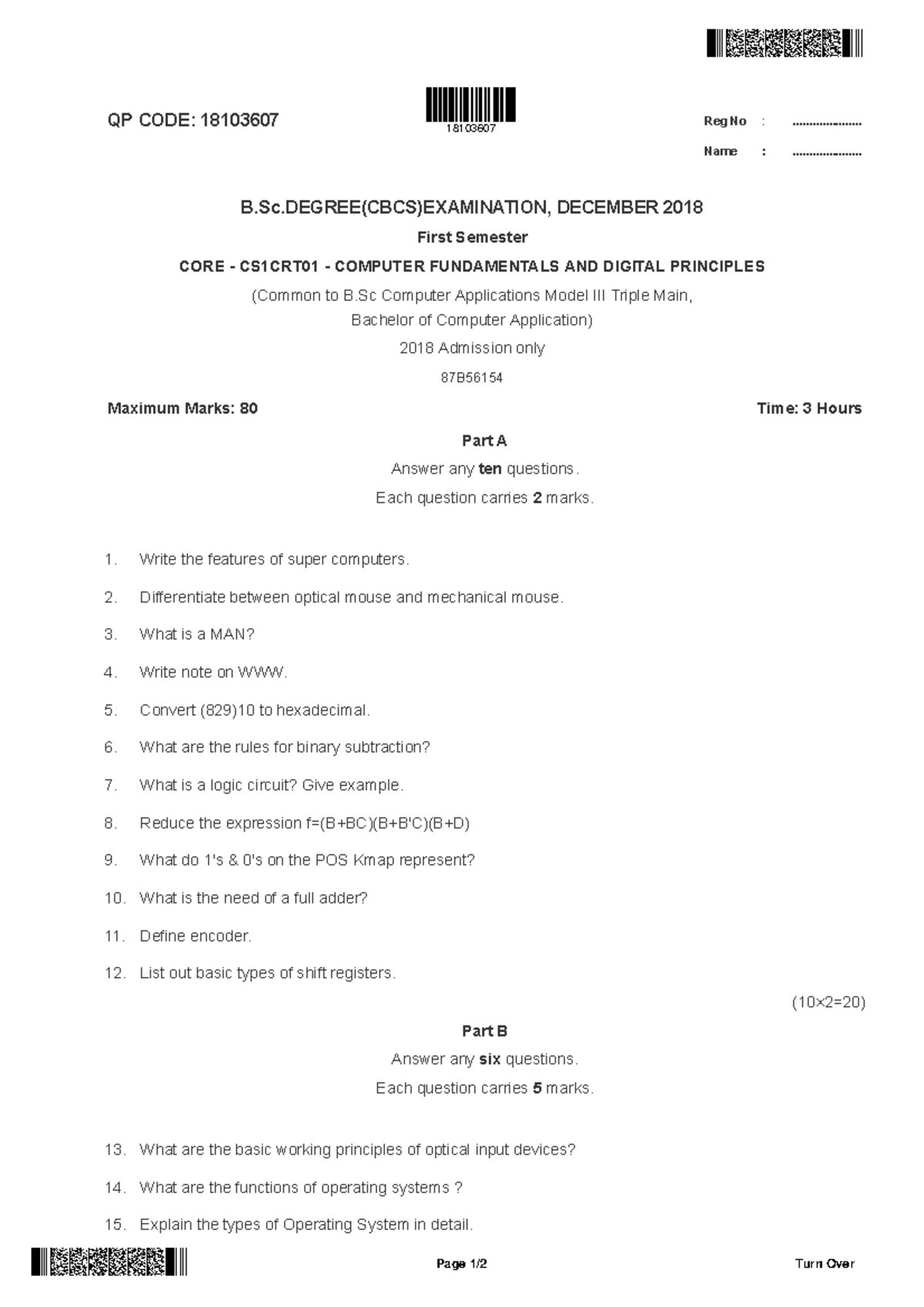 CFDP 2018 MG question paper - QP CODE: 18103607 Reg No : ..................... Name : - Studocu