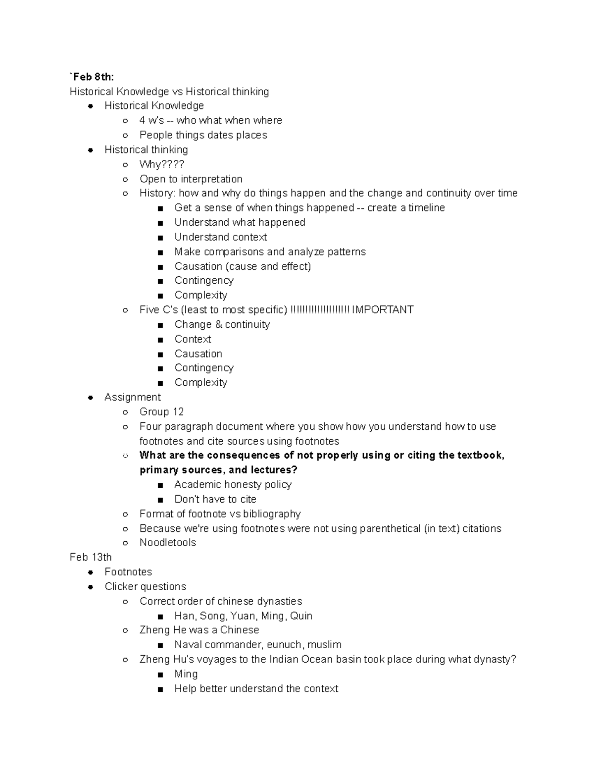 History 104 Lecture Notes Feb 8th Historical Knowledge Vs history-104-lecture-notes-feb-8th-historical-knowledge-vs