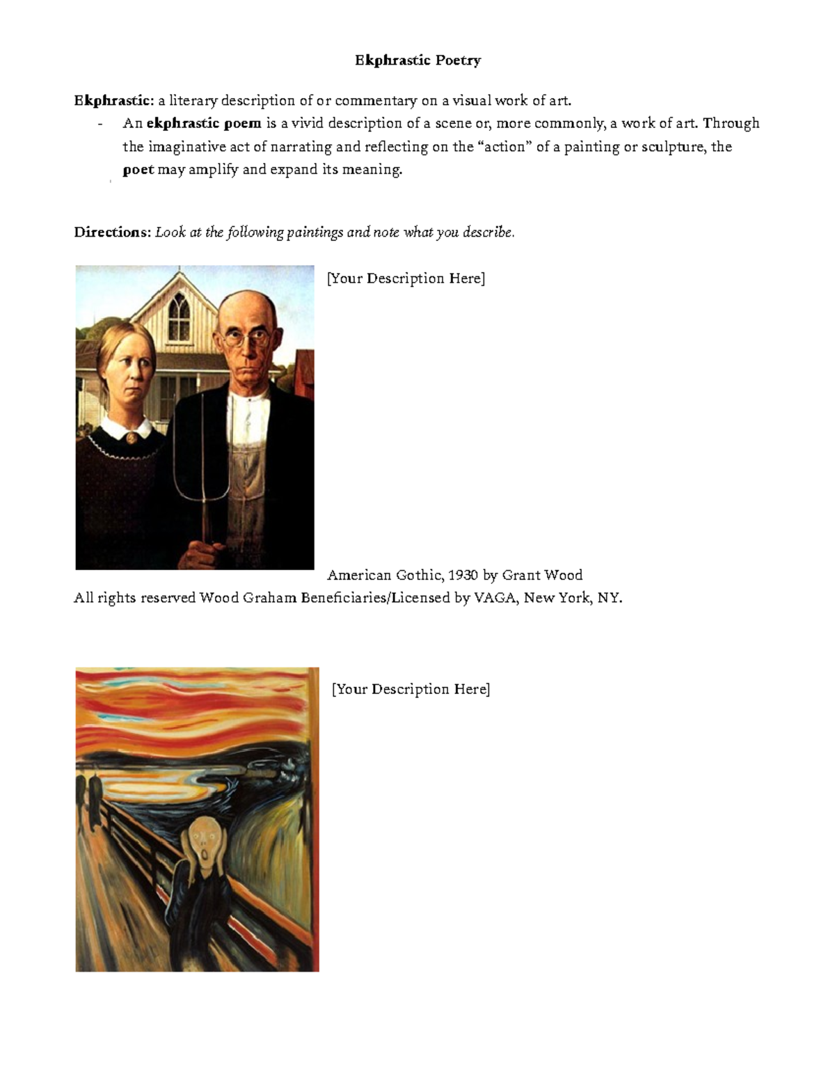 Ifayet Lodi - Ekphrastic Poetry - 16189324 - Ekphrastic Poetry ...