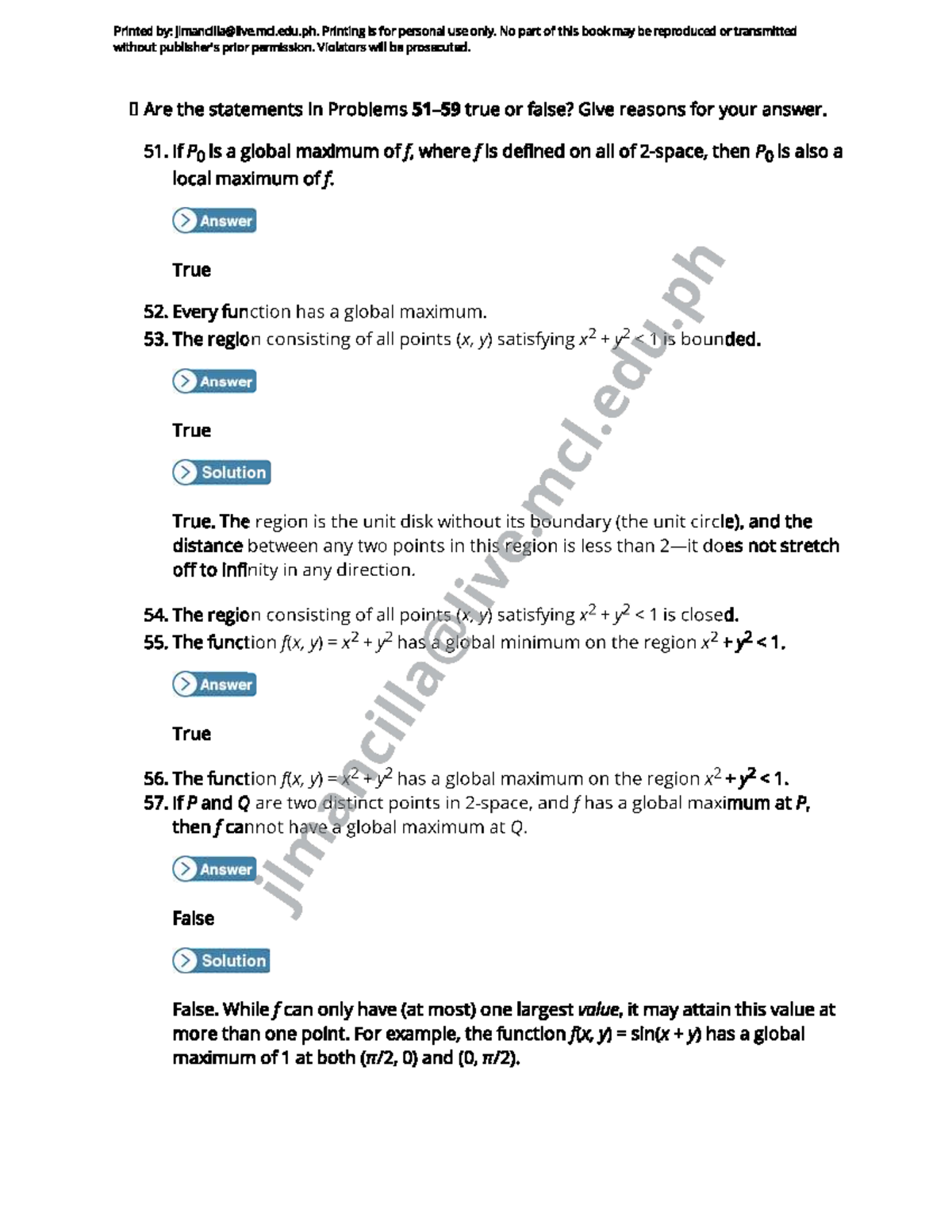 optimization: Local Extrema - Engineering Calculus 1 - Studocu