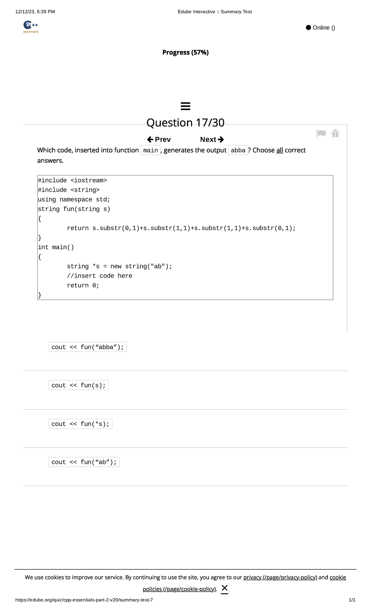 CISCO computer prog 1 sample - 12/12/23, 5:39 PM Edube Interactive ...