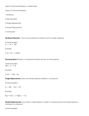 Reactions in our world report 1 - Reactions in Our World Instructions ...