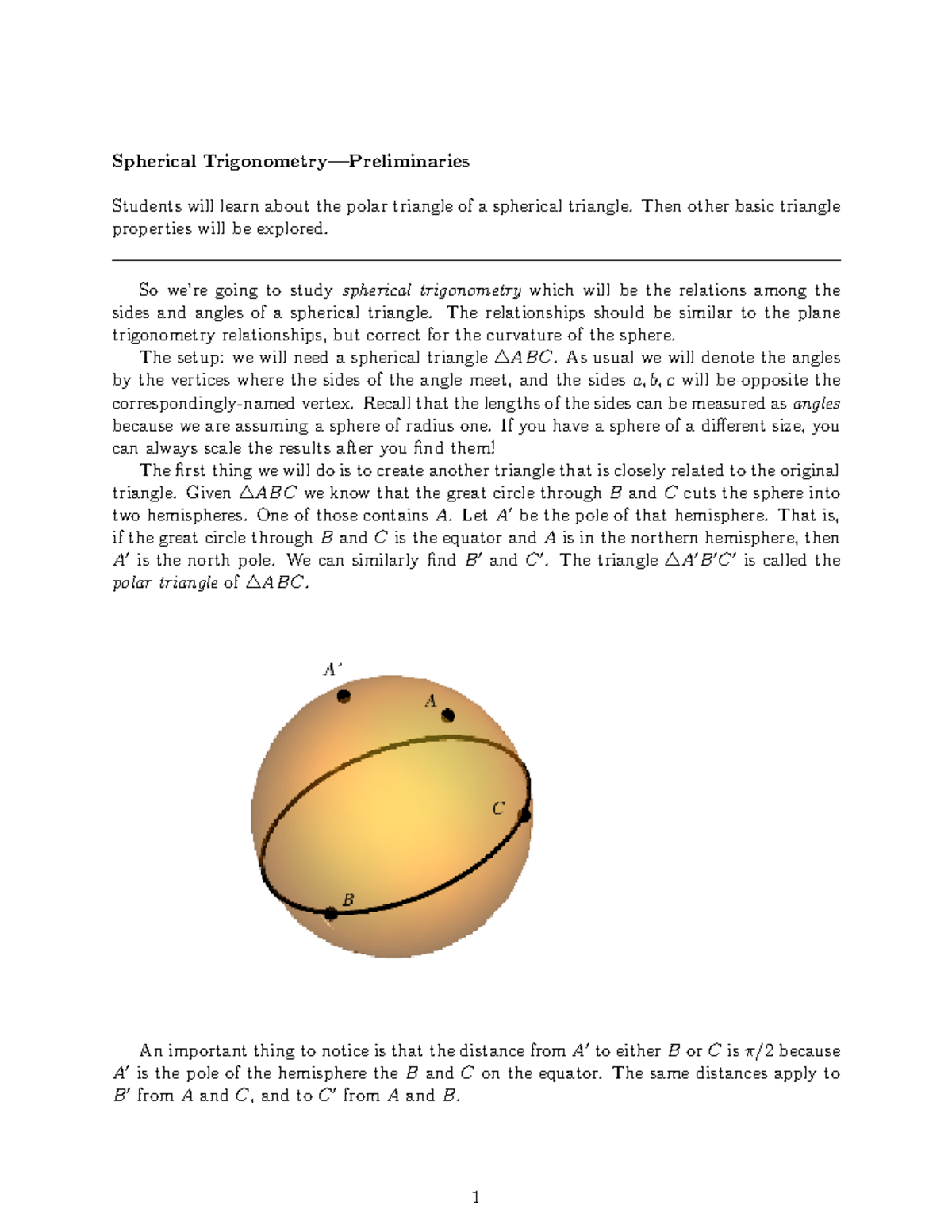 03 Spherical Geometry - coordinates and spheres - Spherical ...