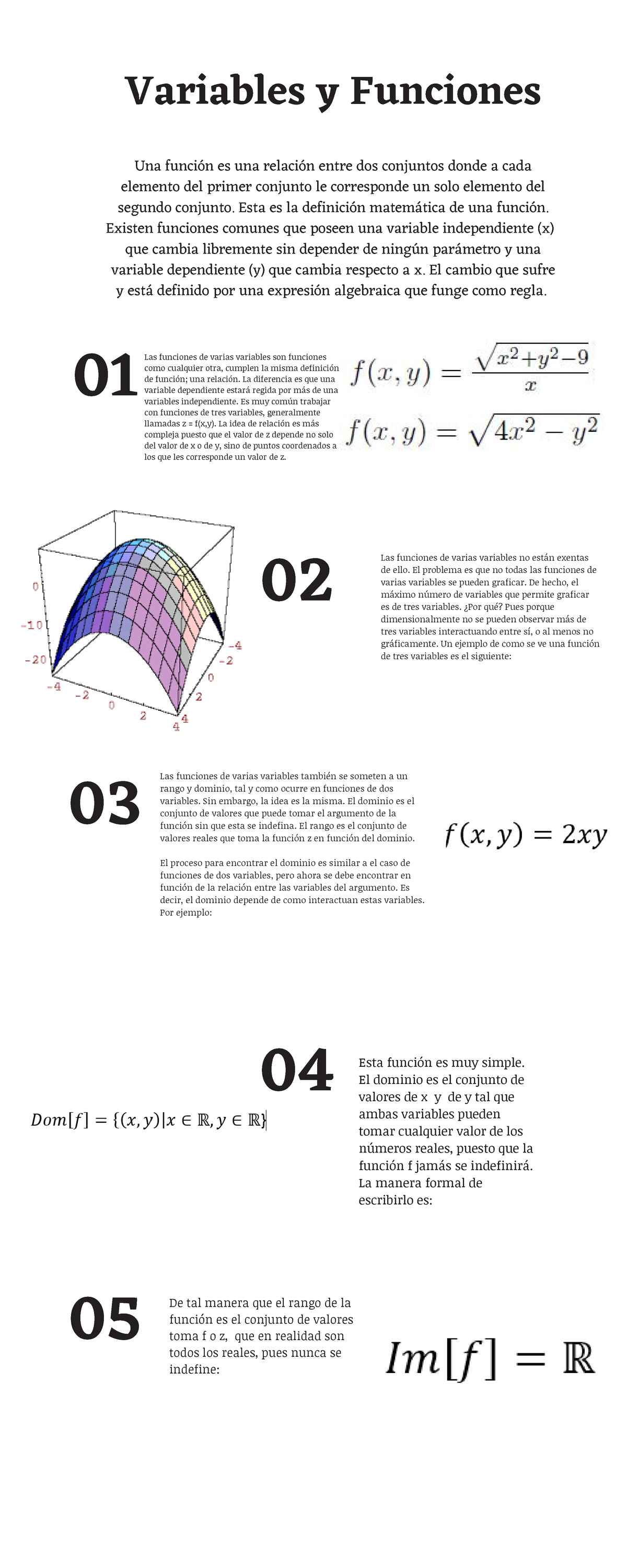 A1 EQ8 - Variables y Funciones Una función es una relación entre dos ...