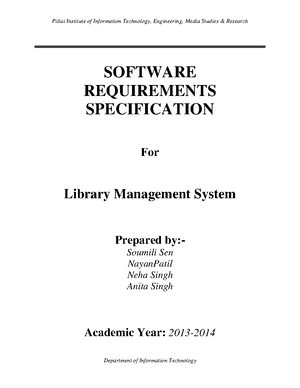 Library Management System SRS - Software Requirements Specification for ...