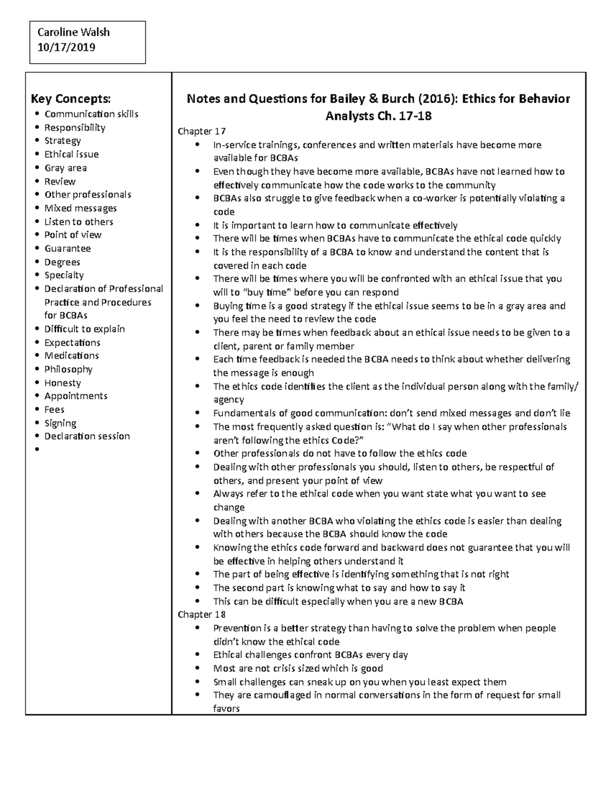 Note8 602 - Key Concepts: Communication skills Responsibility Strategy ...