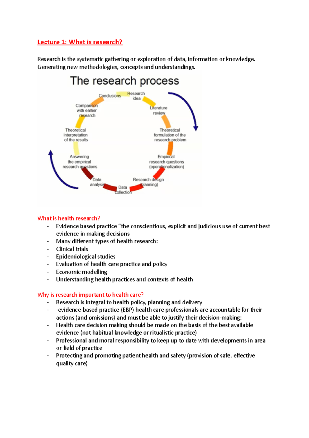 HSBH2007 Lecture notes - Lecture 1: What is research? Research is the ...