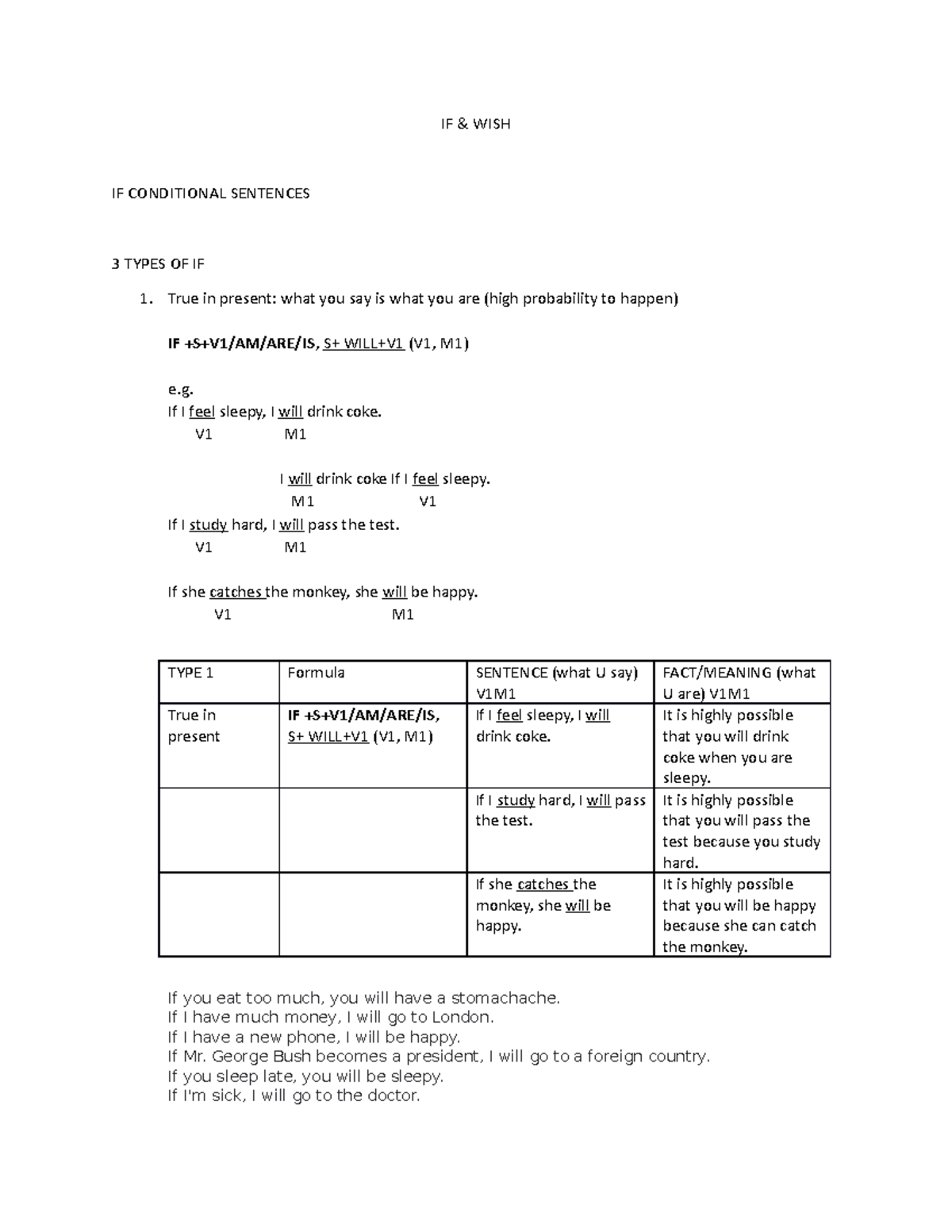 IF Conditional Sentences - IF & WISH IF CONDITIONAL SENTENCES 3 TYPES ...