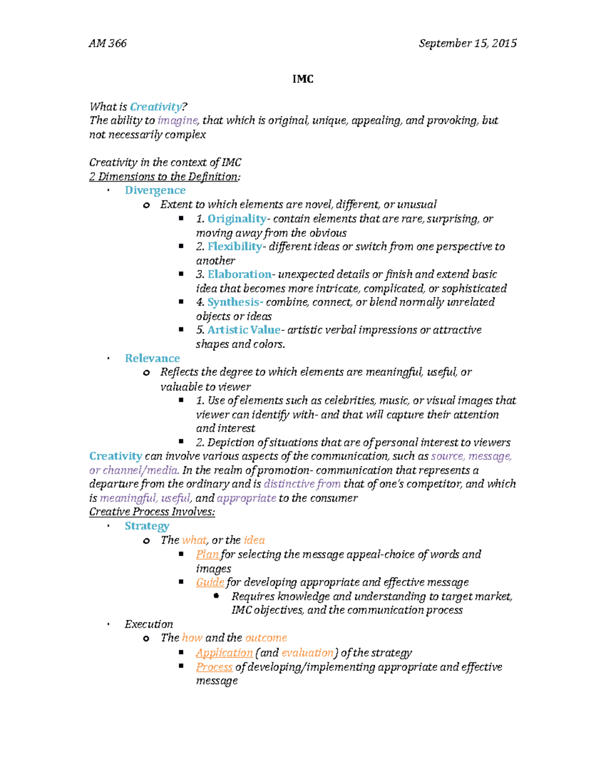 IMC - Vocabulary is bolded and italics is sample questions to the exam ...