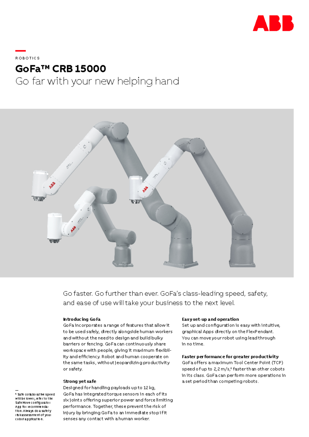 Go Fa CRB 15000 Datasheet - — ¹ Safe collaborative speed will be lower ...
