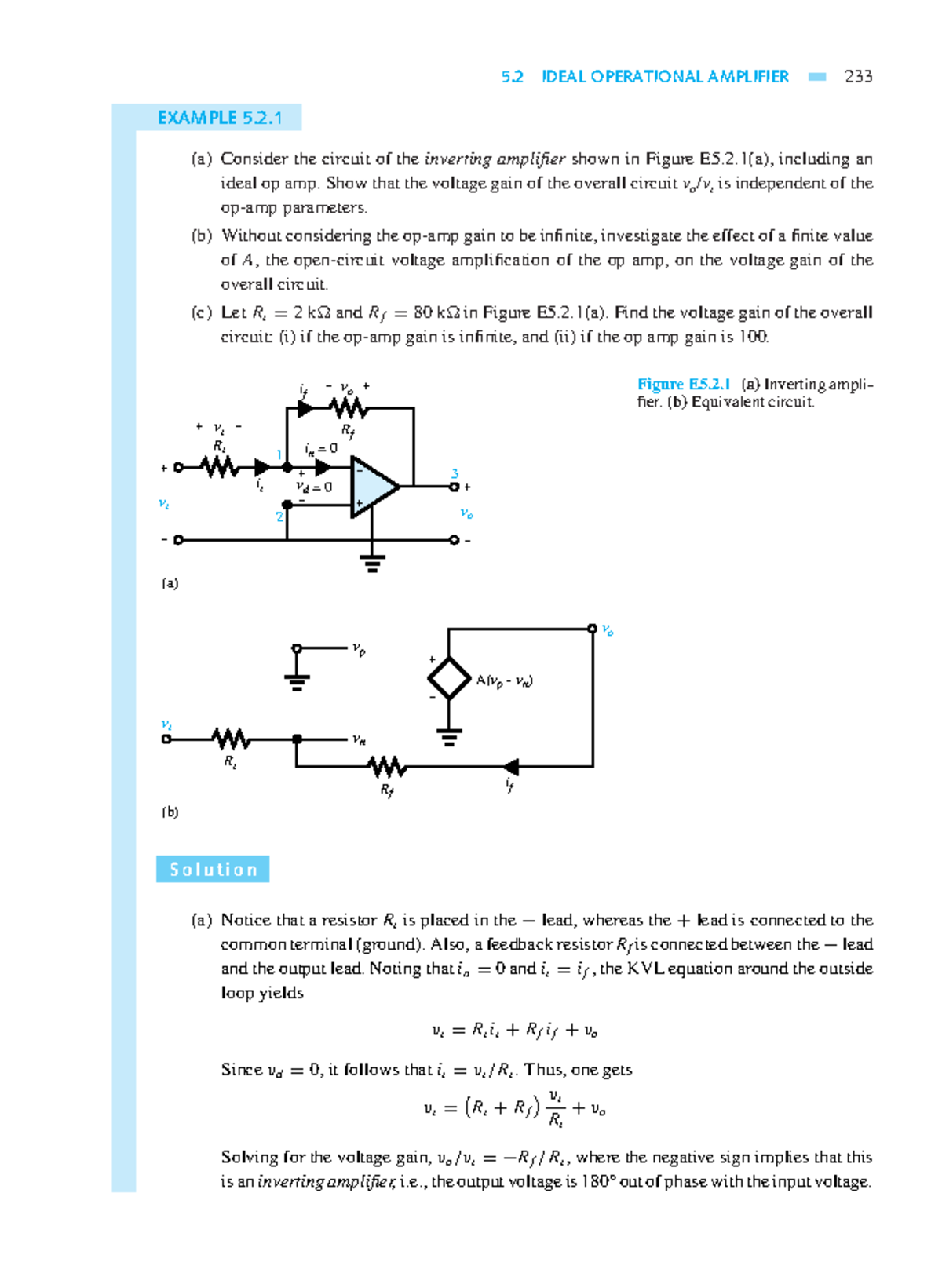 Electrical IMP Notes-24 - 5 IDEAL OPERATIONAL AMPLIFIER 233 EXAMPLE 5 ...