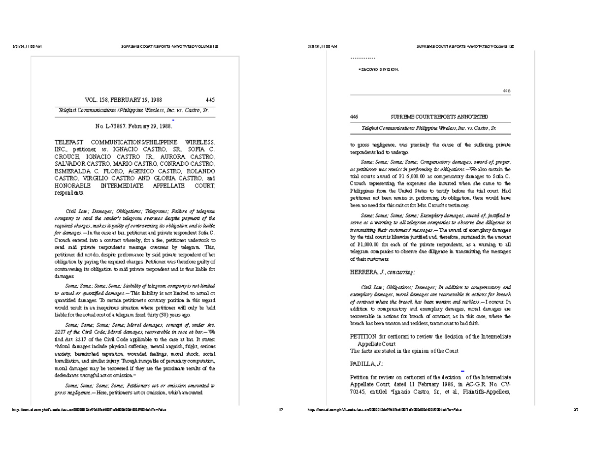 E. Telefast v. Castro, G.R. No - 2/21/24, 11:00 AM SUPREME COURT ...