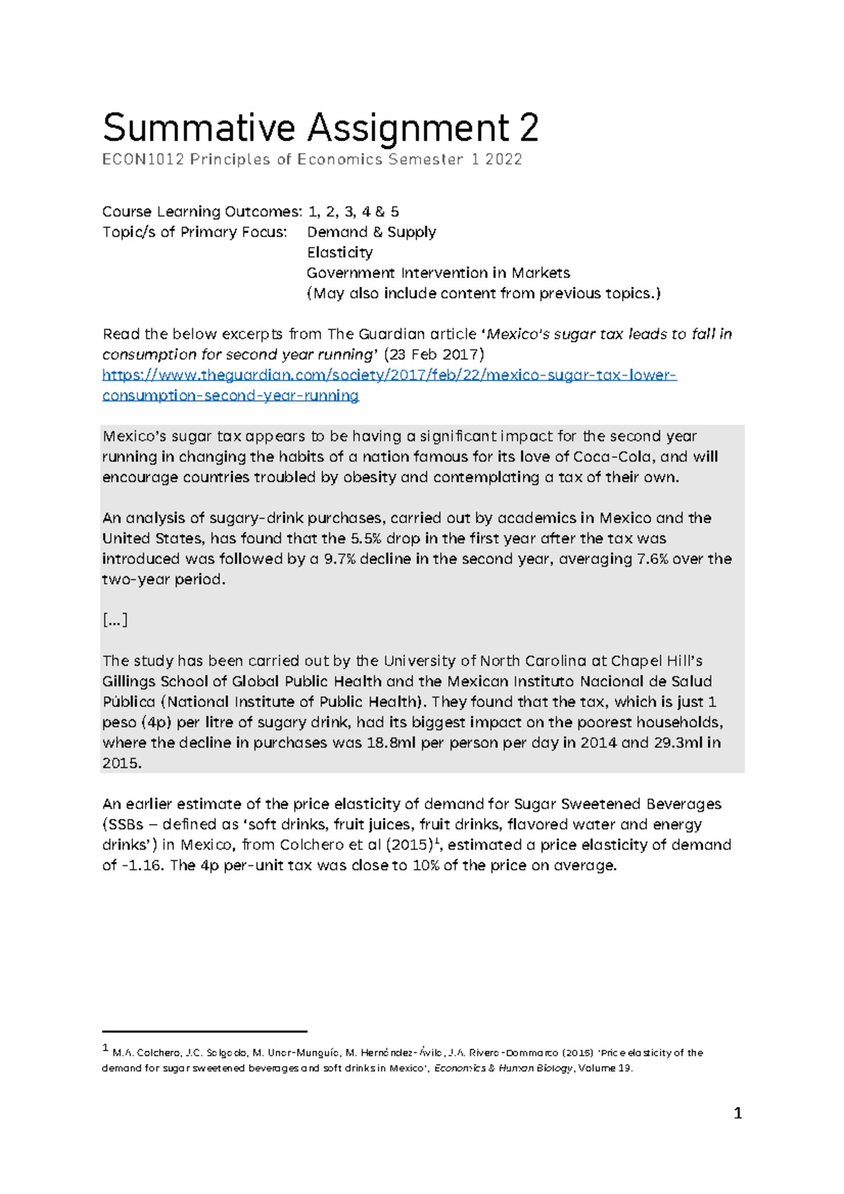 Summative Assignment 2 - ) Read the below excerpts from The Guardian ...