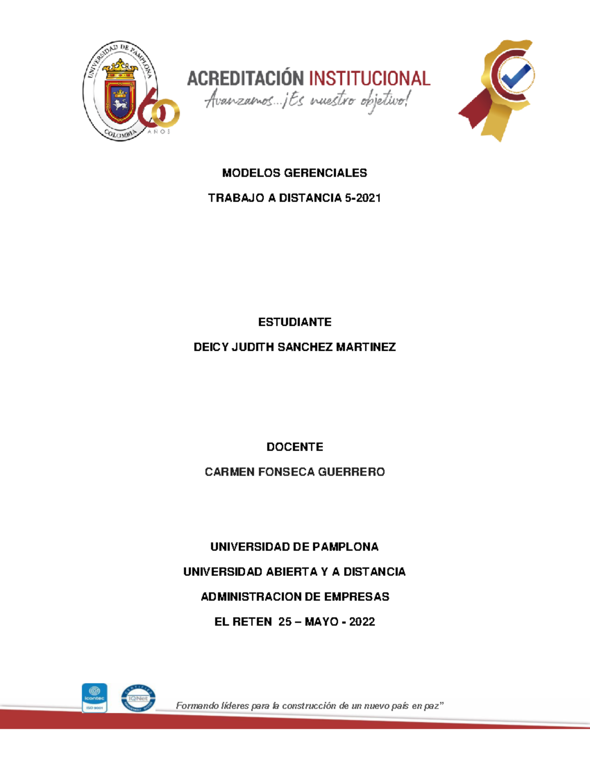 Modelos Gerenciales Deicy pdf - MODELOS GERENCIALES TRABAJO A DISTANCIA ...