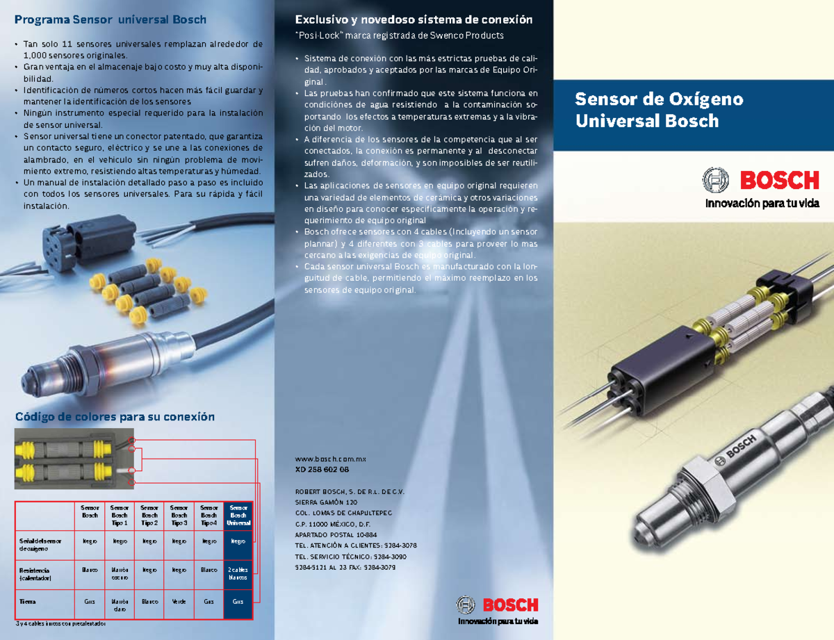 Triptico Sensores de oxigeno universales - Sensor de Oxígeno Universal ...