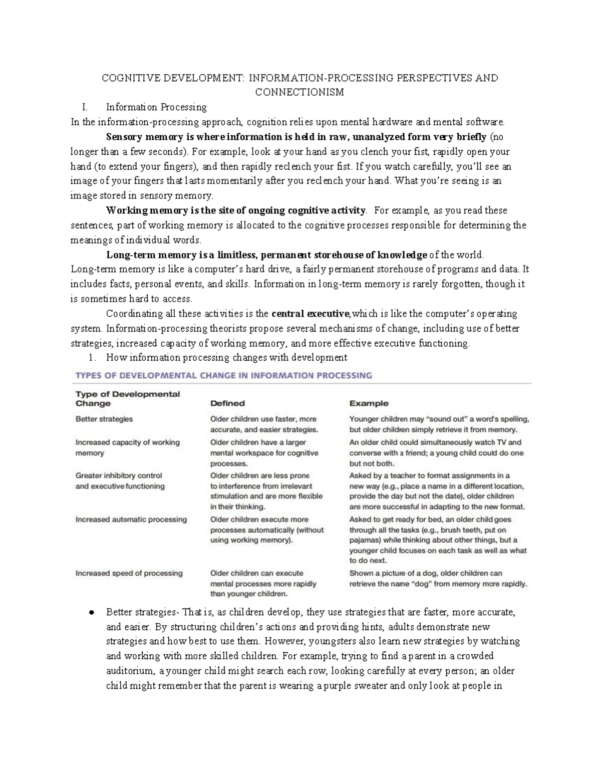 Chapter 9- Cognitive Development II - COGNITIVE DEVELOPMENT: INFORMATION-PROCESSING PERSPECTIVES ...