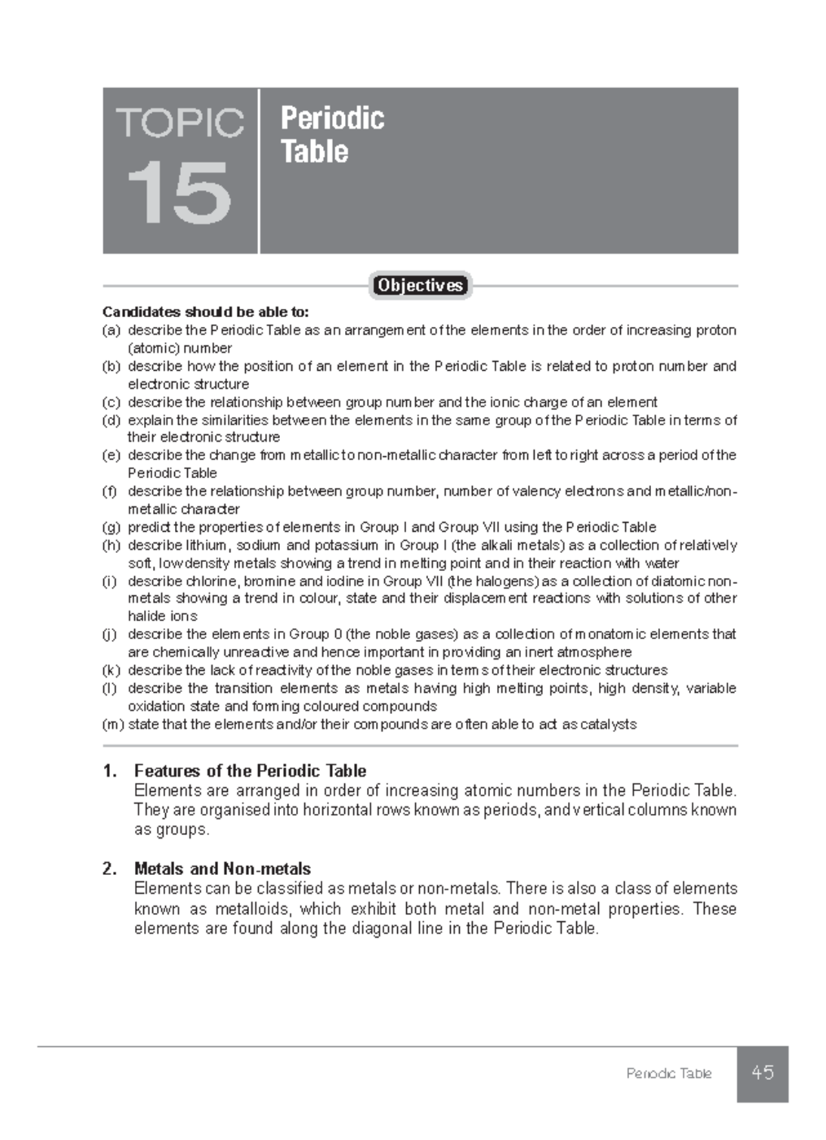 53 - Hello - Periodic Table 45 1. Features of the Periodic Table ...