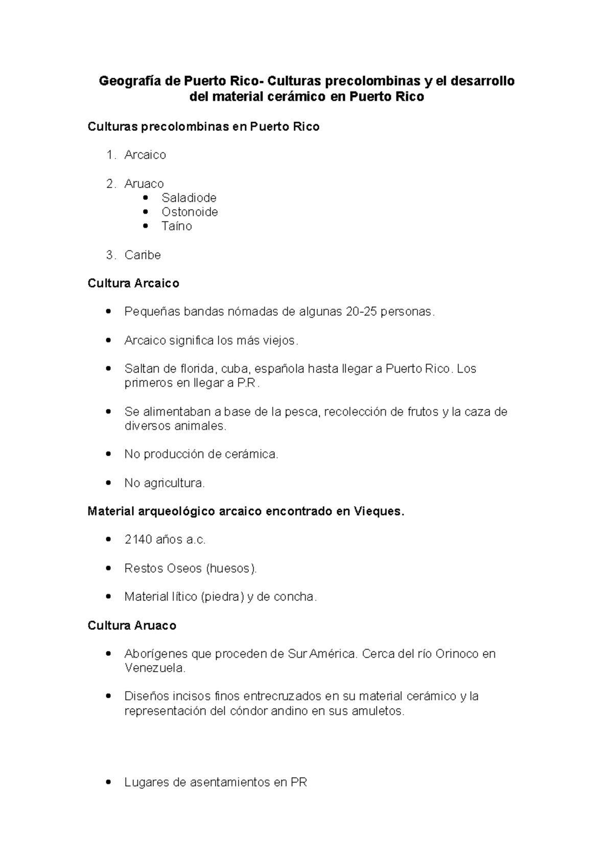 Geografía de Puerto Rico- Culturas precolombinas y el desarrollo del ...